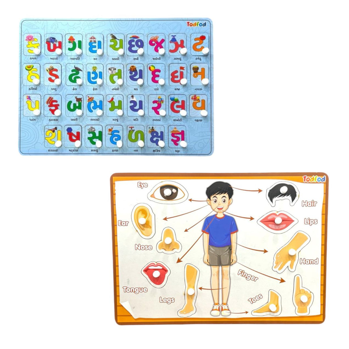 Gujarati Kakko & Body Parts Characters Knob & Pegged Puzzle for Kids ...