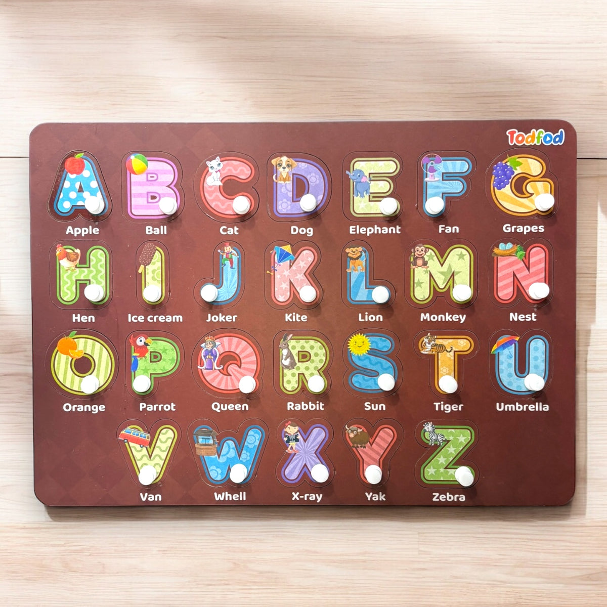 ABCD Body Parts Wooden Knob & Pegged Puzzle for Kids – The Brainy Bear ...