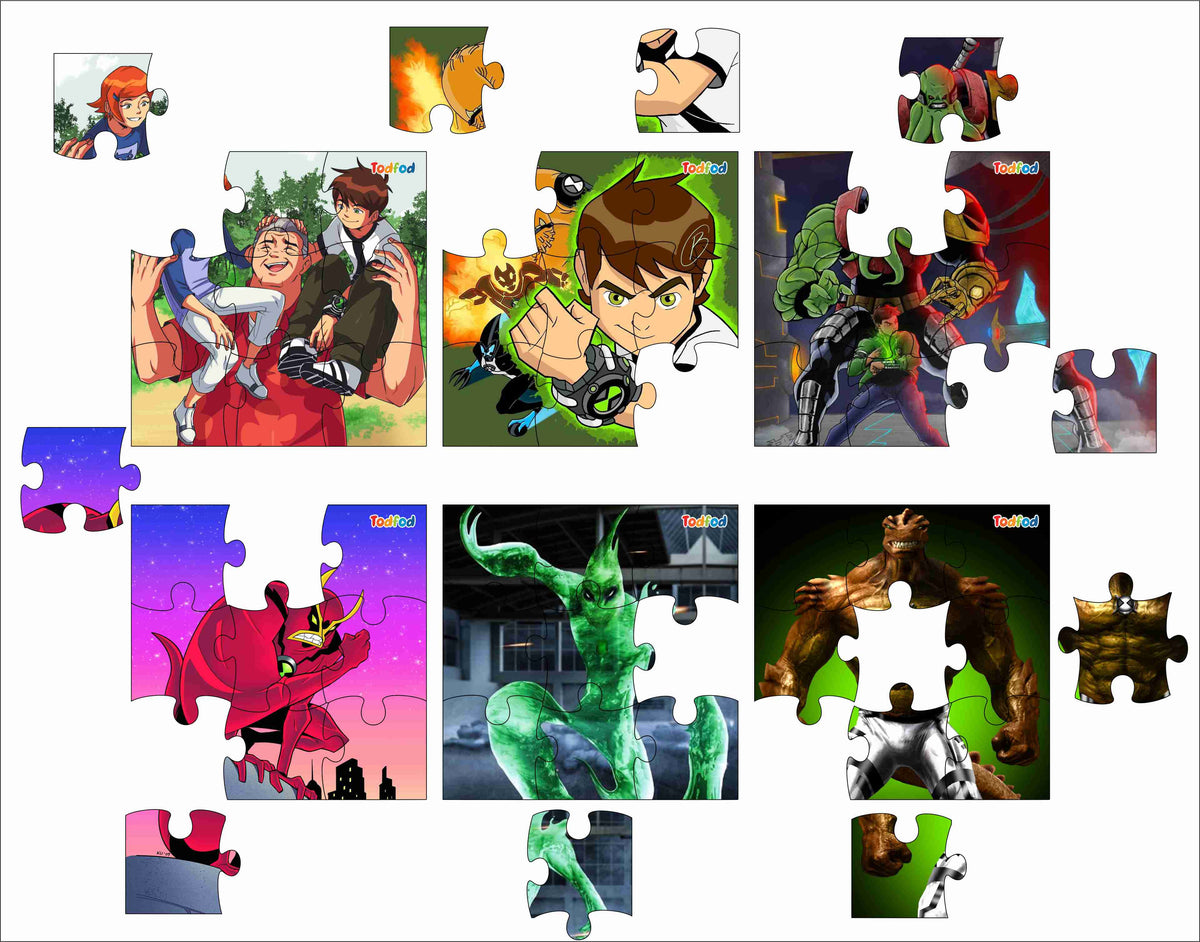 Wooden Jigsaw Puzzles - Ben 10 Anime Cartoon Characters – The Brainy ...