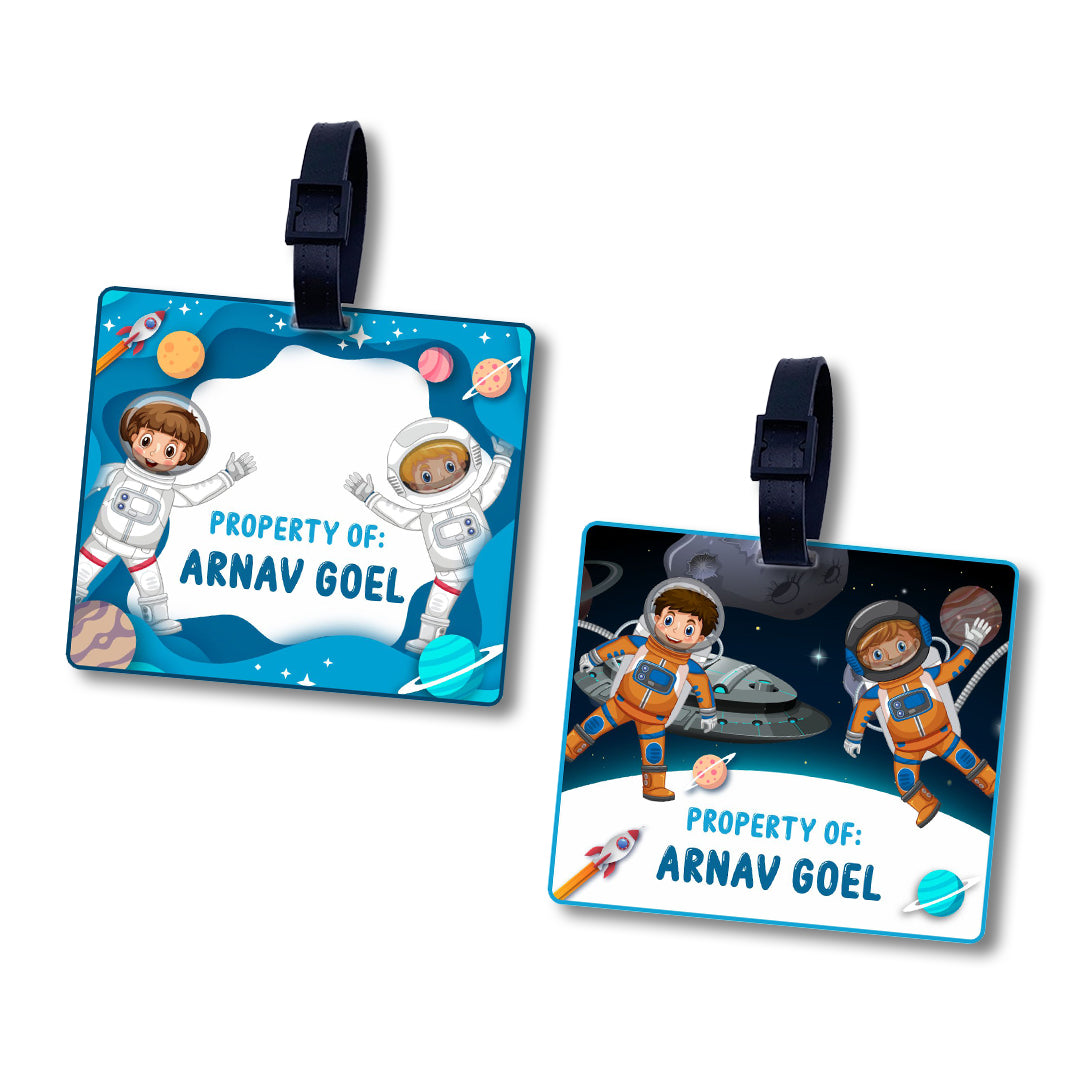 Personalised Luggage Tags- Astro Boys – The Brainy Bear Store