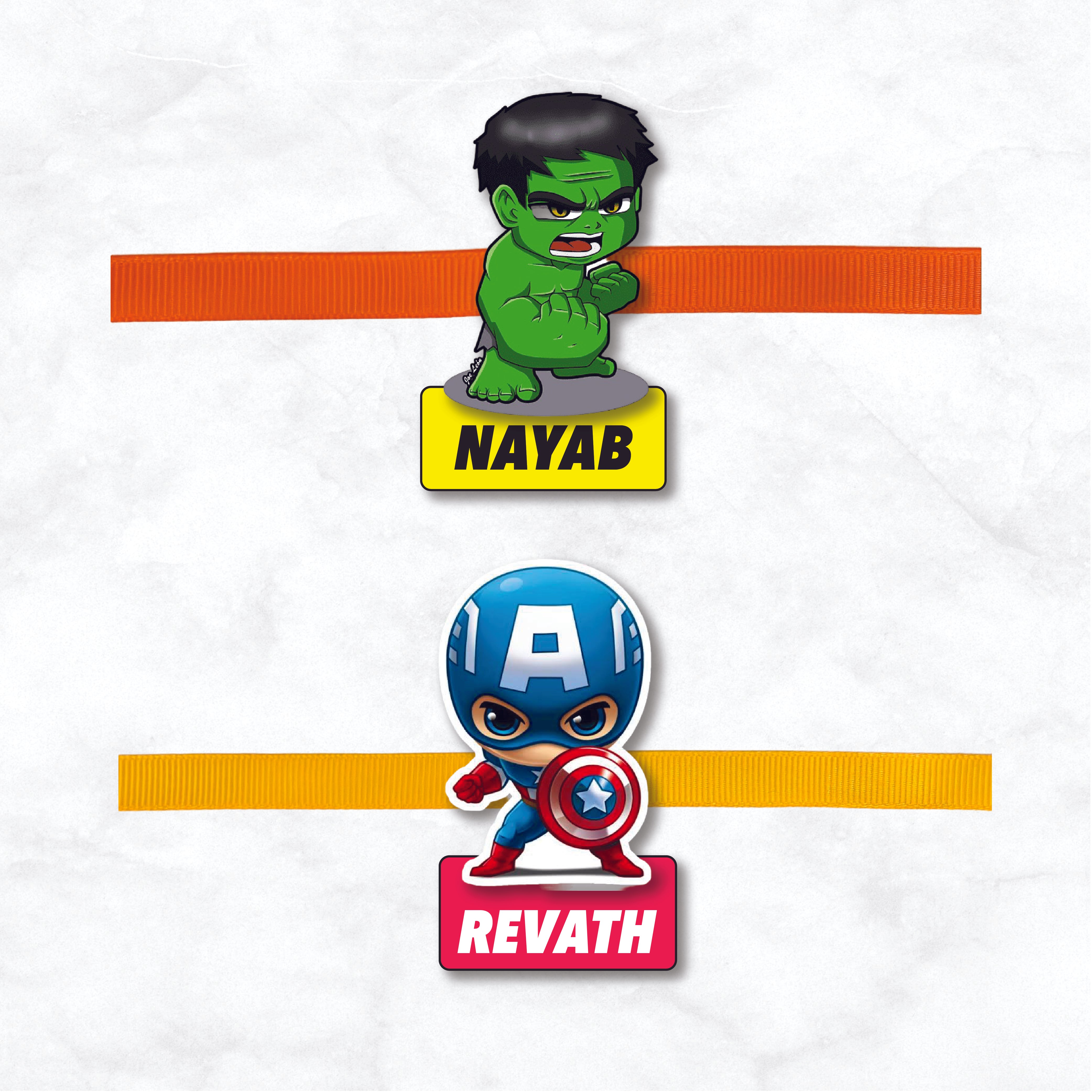 Character Rakhi (Set of 2 pcs) - Hulk & Captain America – The Brainy ...