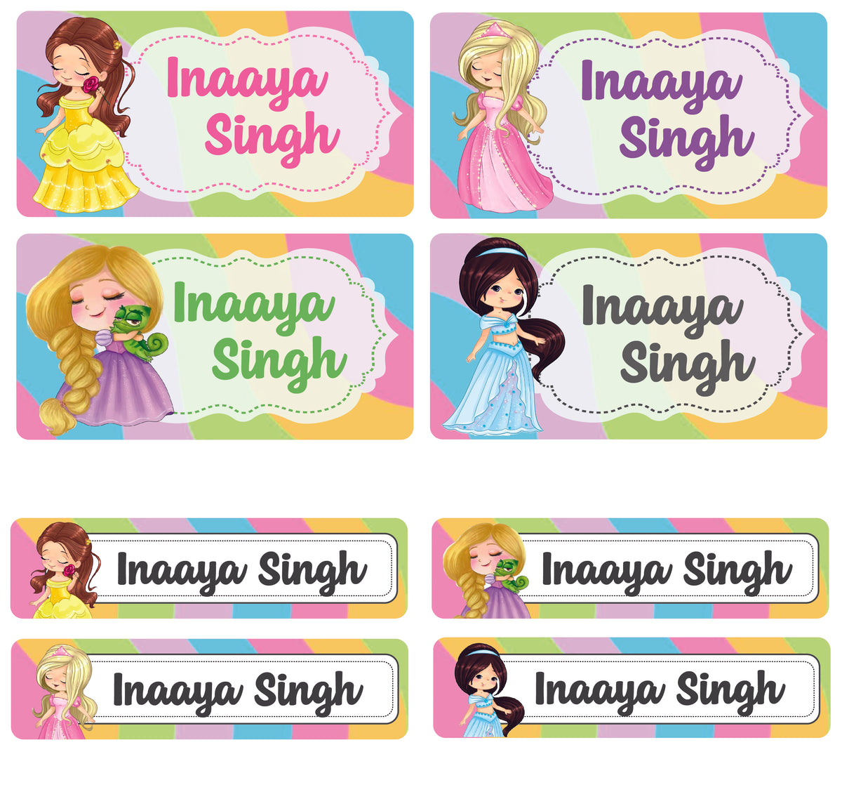 Personalised Name Labels - Princess – The Brainy Bear Store